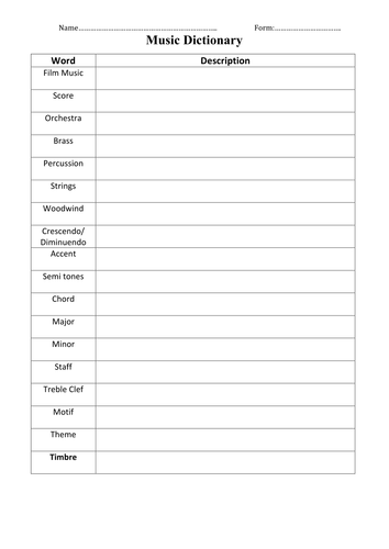 Music For Films | Teaching Resources