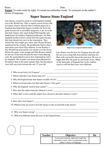 World Cup Reading Comprehension 2 | Teaching Resources