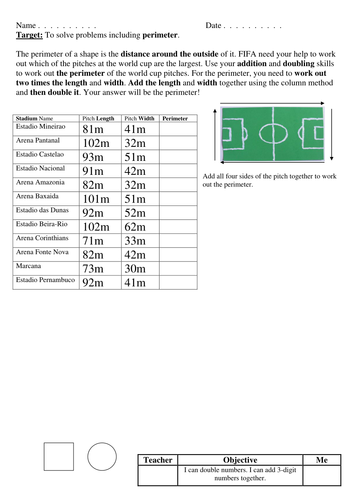 World Cup Pitch Perimeter | Teaching Resources