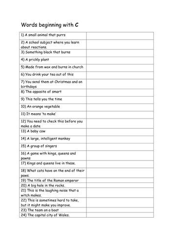 Word level activity. Words beginning with ... | Teaching Resources