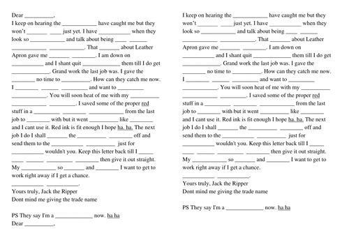 Jack the Ripper 4 - Jack's Letters | Teaching Resources