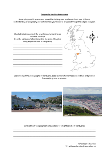 Geography Baseline Assessment | Teaching Resources