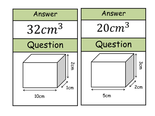 Volume of cuboids treasure hunt / loop cards | Teaching Resources