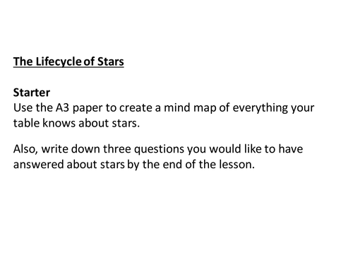 Life cycle of a star | Teaching Resources