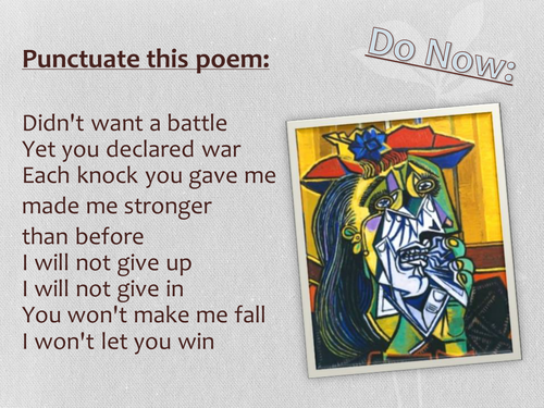 Year 7: Poetry SoW - Lesson 10 | Teaching Resources