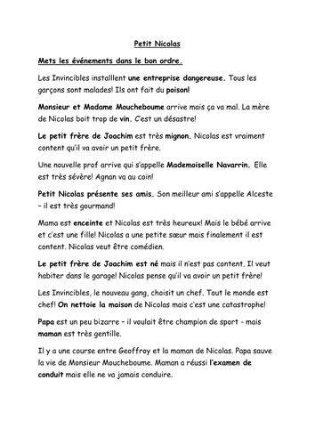 Petit Nicolas | Teaching Resources