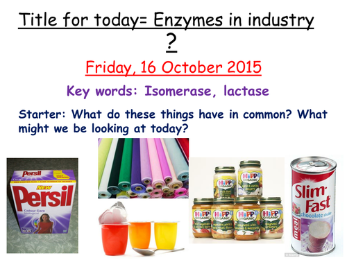 Enzymes in industry | Teaching Resources