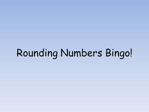 Rounding Numbers Bingo! | Teaching Resources