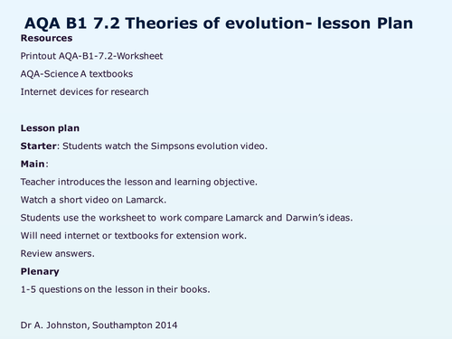 AQA-B1-7-Evolution | Teaching Resources
