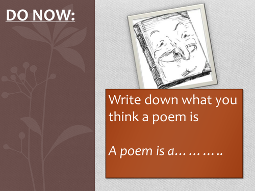 Year 7: Poetry SoW - Lesson 1 | Teaching Resources