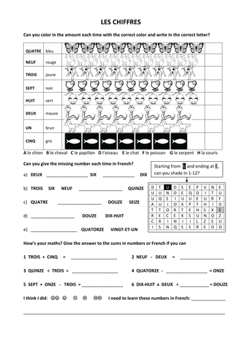 French number games | Teaching Resources