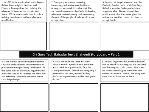 Sri Guru Tegh Bahadur Lesson | Teaching Resources