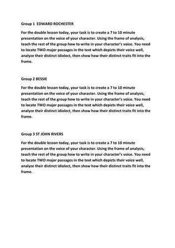 Jane Eyre revision materials Eng lang/lit ELLA 1 | Teaching Resources