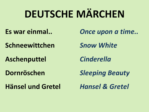 German Fairy Tales | Teaching Resources