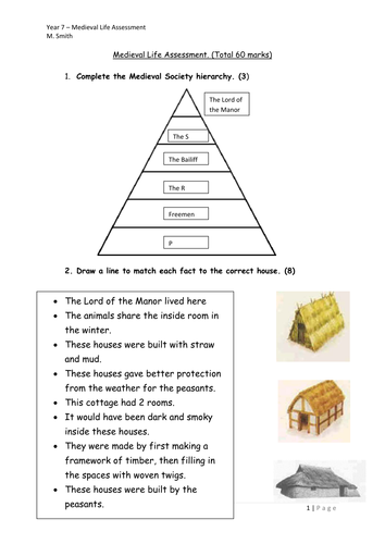 Life in Medieval England - Assessment | Teaching Resources