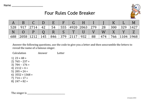 Four Rules Codebreaker | Teaching Resources