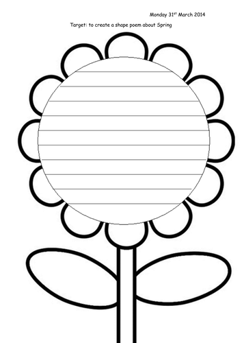 Shape poem presentation and worksheet | Teaching Resources