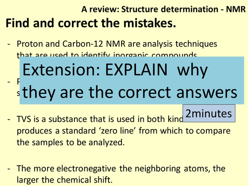 AQA CHEM4 NMR review | Teaching Resources
