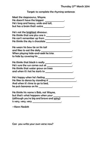 Rhyming Sentences | Teaching Resources