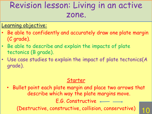 Revision lesson: Living in an active zone | Teaching Resources