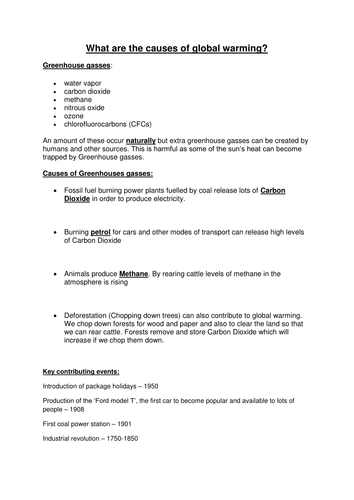 Global Warming | Teaching Resources