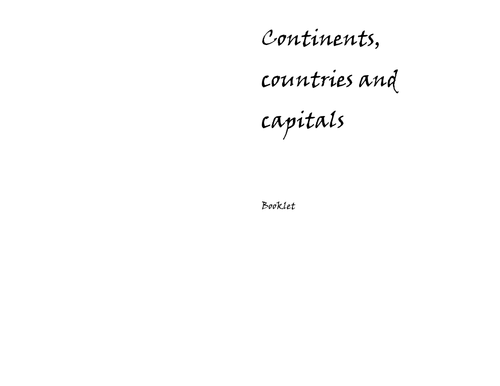 Continents, countries and capitals | Teaching Resources