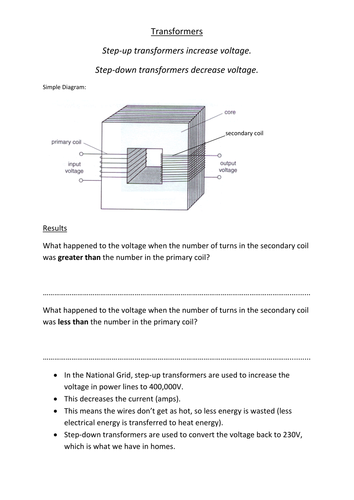 Simple Transformers Worksheets | Teaching Resources