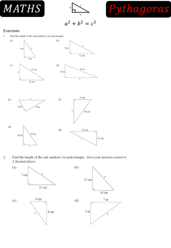 Pythagoras' Theorem Lesson | Teaching Resources