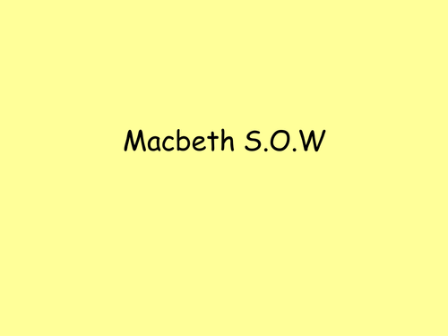 Macbeth | Teaching Resources