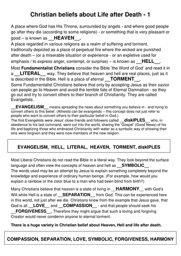 Christian Diversity and Life after Death | Teaching Resources
