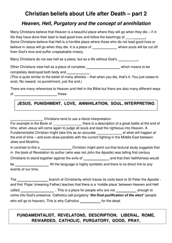 Christian Diversity and Life after Death | Teaching Resources