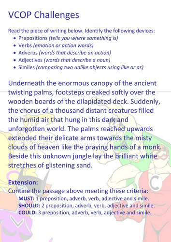 Additional VCOP Tasks (Guided Reading and Other) | Teaching Resources