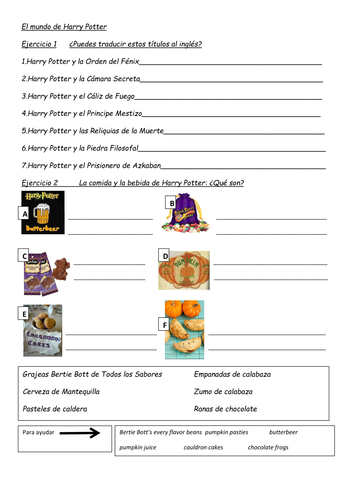 Harry Potter Spanish resource | Teaching Resources