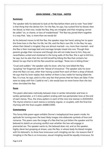 Donne - The Flea | Teaching Resources