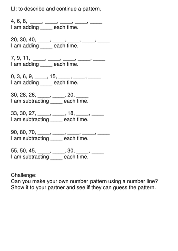 Number patterns | Teaching Resources