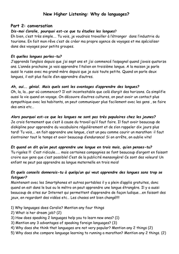 CfE New Higher: why learn languages | Teaching Resources
