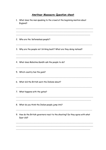 The British Empire - The Amritsar Massacre | Teaching Resources