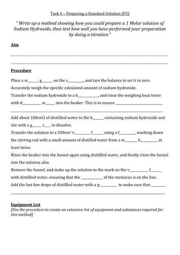 Preparing Standard Solutions | Teaching Resources