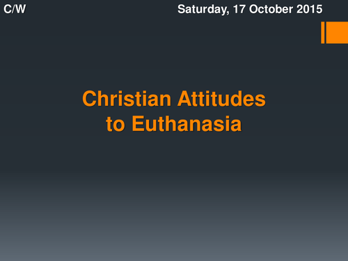Christian Attitudes to Euthanasia | Teaching Resources