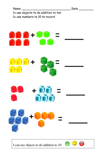 Use objects to do addition to 5 / addition to 10 | Teaching Resources
