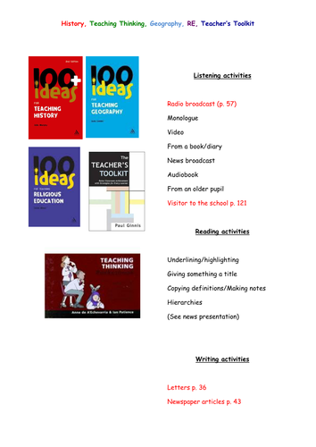 Humanities activity bank | Teaching Resources