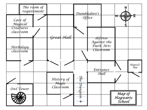 Hogwarts Map - Compass Directions | Teaching Resources