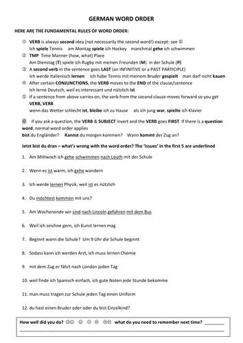 German word order | Teaching Resources