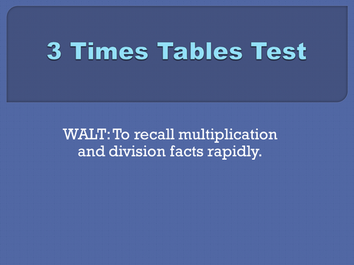 Timed mixed tables tests, Set 3a | Teaching Resources