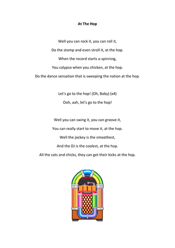 At the Hop class ensemble parts | Teaching Resources