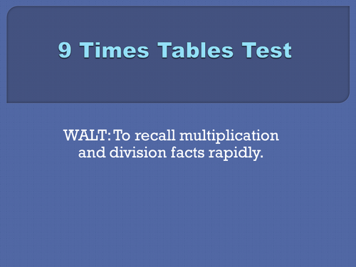 Timed tables tests, Set 2a | Teaching Resources