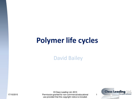 Polymer life cycles - graded questions | Teaching Resources