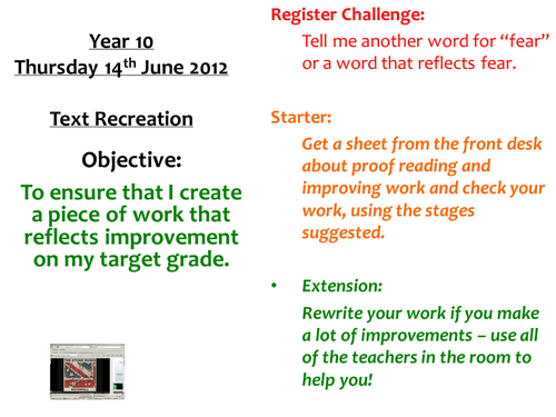 Writing Inspired By a Text Redraft & Plan | Teaching Resources
