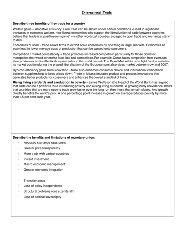 Mechanisms to regulate International Trade | Teaching Resources