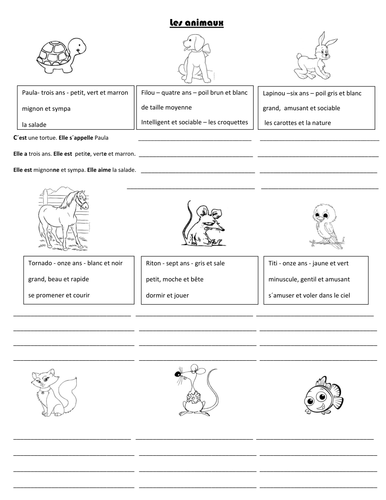Les Animaux | Teaching Resources